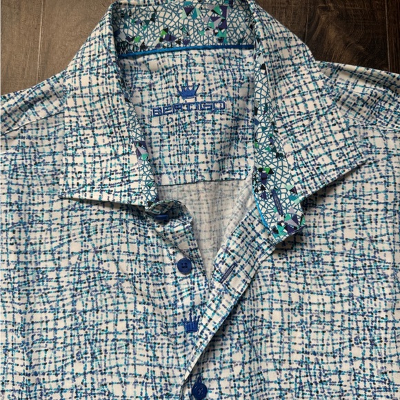 Bertigo | Shirts | Mens Bertigo Blue White Dress Shirt | Poshmark